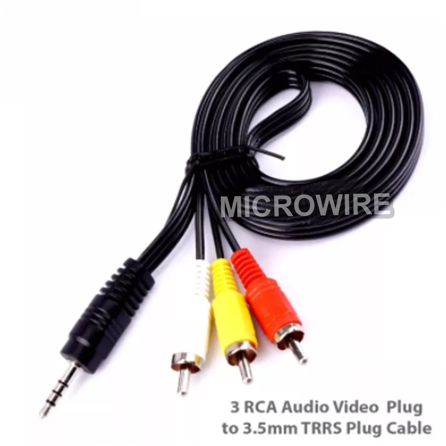 1.5M 3 RCA Audio Video Plug to 3.5mm TRRS Plug Jack Cable Wire Adapter ...