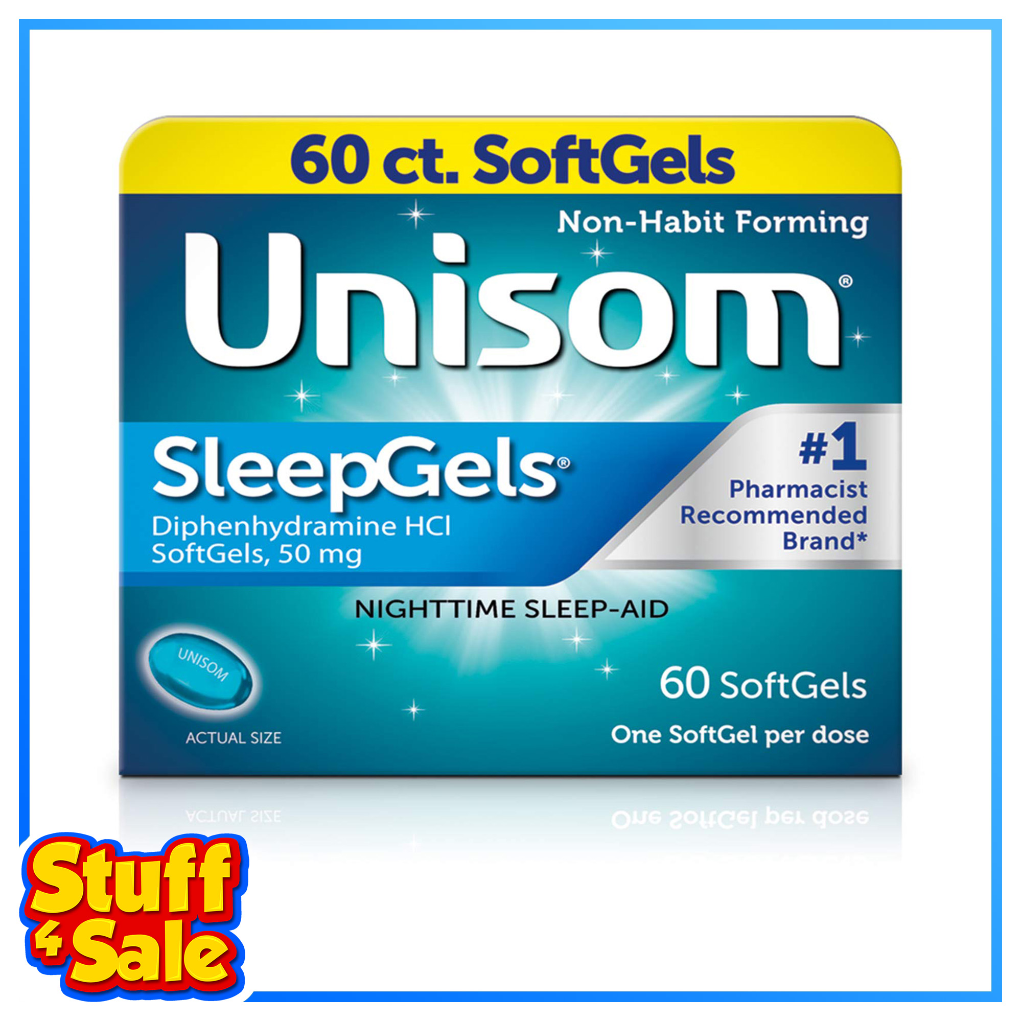 Unisom SleepGels Non-Habit Forming Night-time Sleep Aid 60 softgels ...