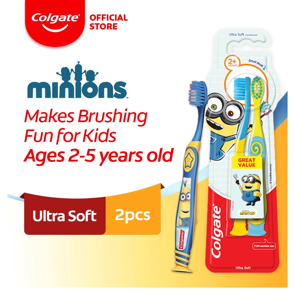 Colgate Minions Junior Toothbrush (2-5 years old) Twin Pack | Lazada PH