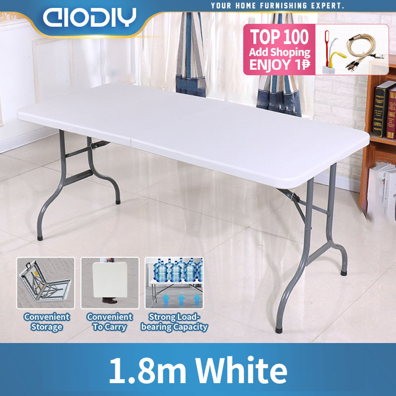 AIODIY Folding Table 6ft (180cm) Portable foldable table suitable for ...