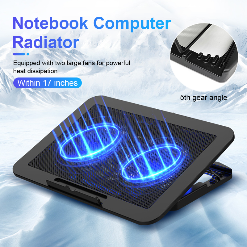 Laptop Cooling Pad For Gaming USB 2 Big Fans For 12"-17" Desktop ...