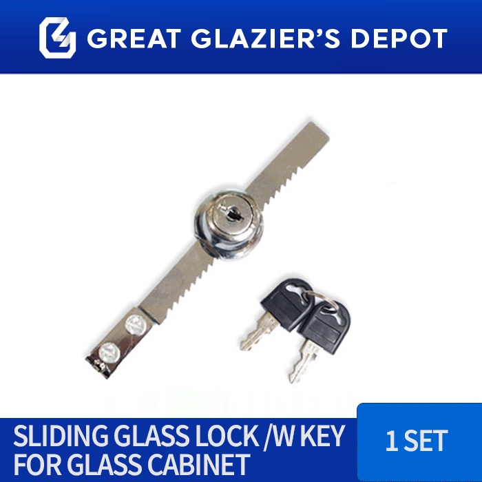 Sliding Glass Lock with Key for Glass Cabinet (Cabinet Showcase Display ...