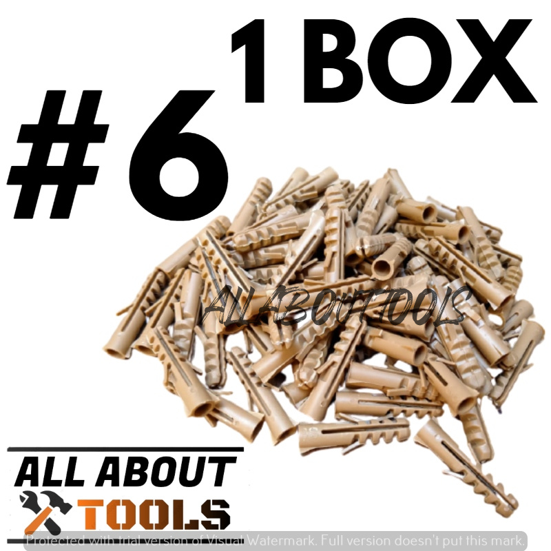 (AAT) 1BOX Tox Wall Plug (BROWN) Plastic Screw Anchor For Screw ...