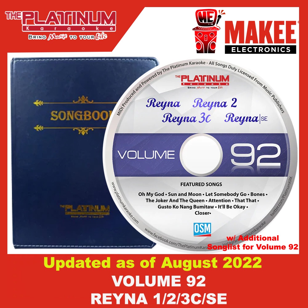 HOT SALE PLATINUM REYNA 1 2 3C CD w SONGBOOK VOL 92 (August 2022) | Lazada PH