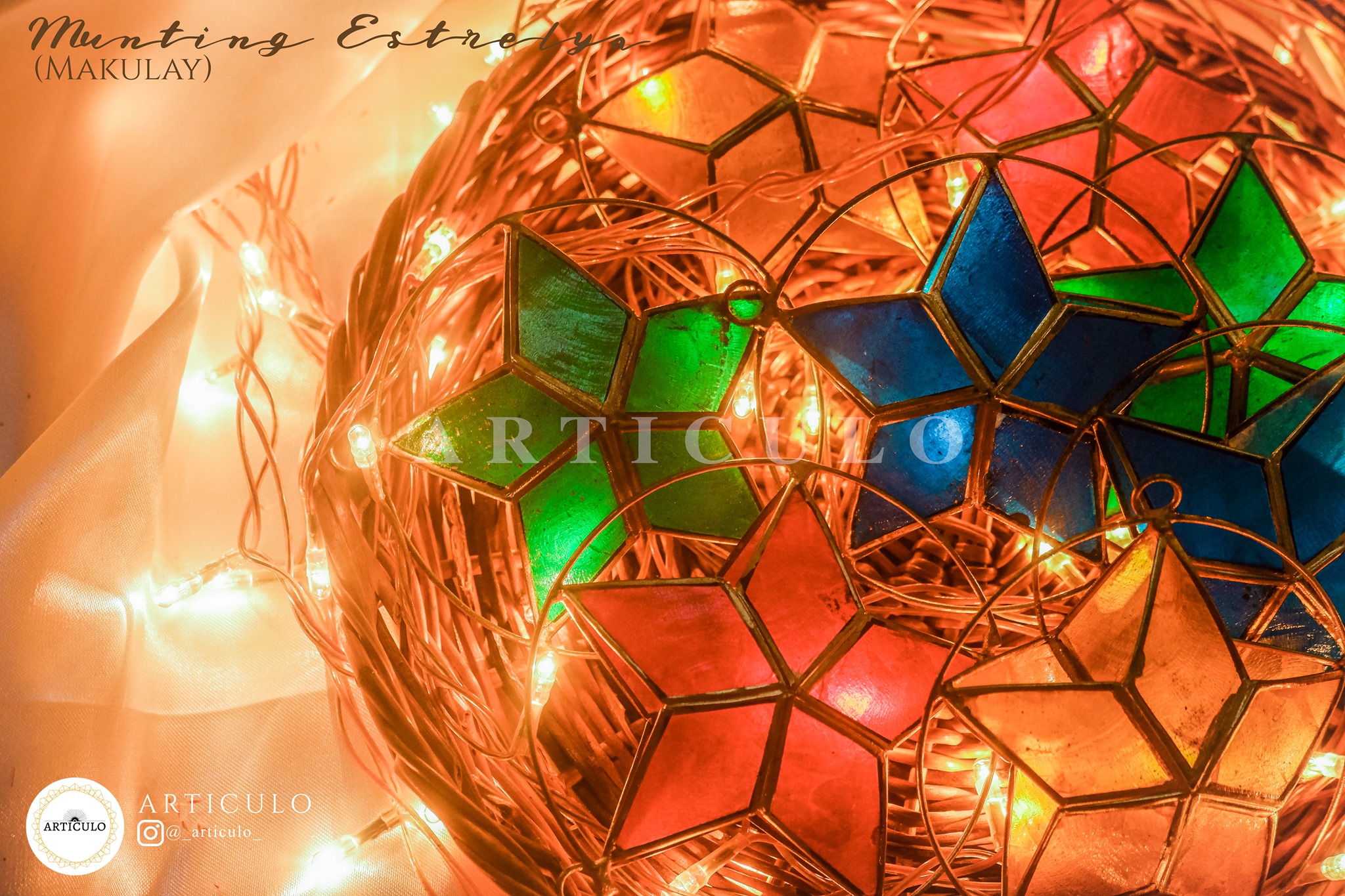 MULTICOLORED Munting Estrelya (PURE CAPIZ Star Christmas Tree Decor ...