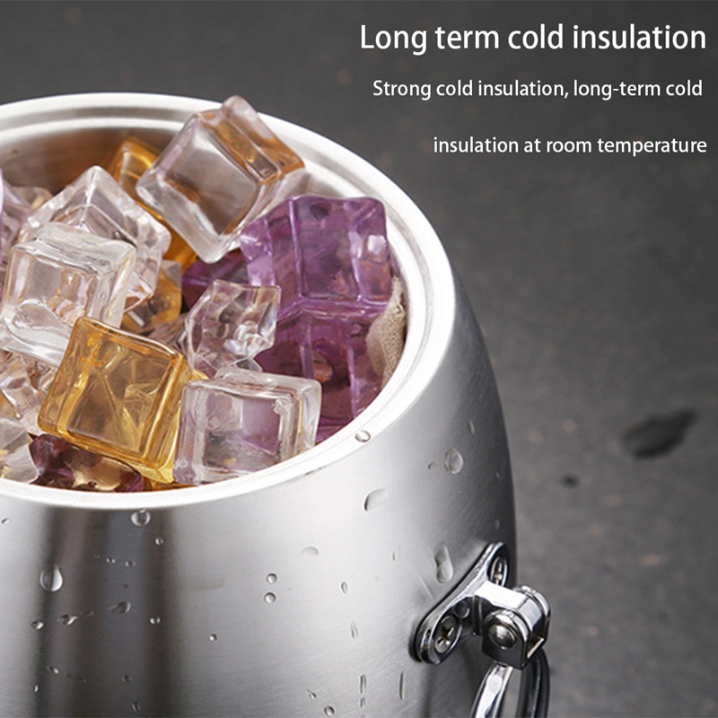 304 Oval Ice Bucket, Wine Coolers Stainless Steel Double Wall Champagne ...
