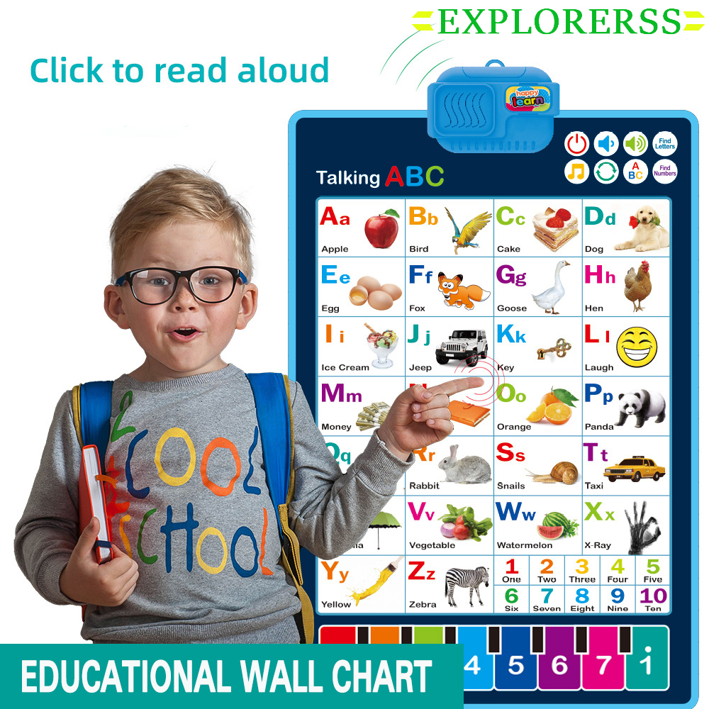 Explorerss Smart Learning Sound Wall Chart For Kid ABC Alphabet ...