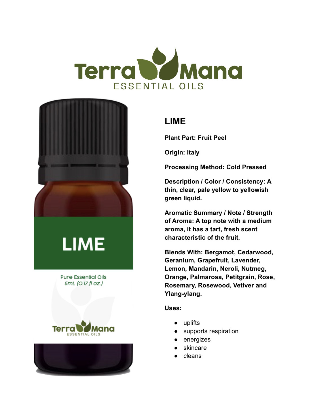 Terra Mana Lime Essential Oils | Lazada PH