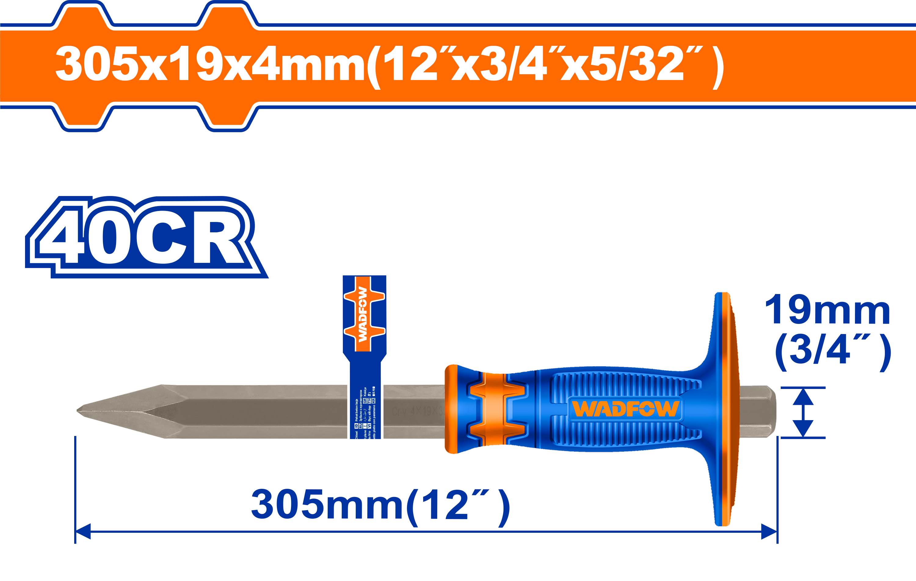 WADFOW Cold Chisel Flat & Pointed Chisel 4mm | 16mm | 19mm [SOLD PER ...