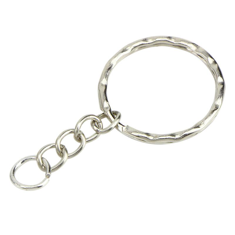 WORE 50PCS DIY 25mm Polished Silver Keyring Keychain Split Ring Short ...