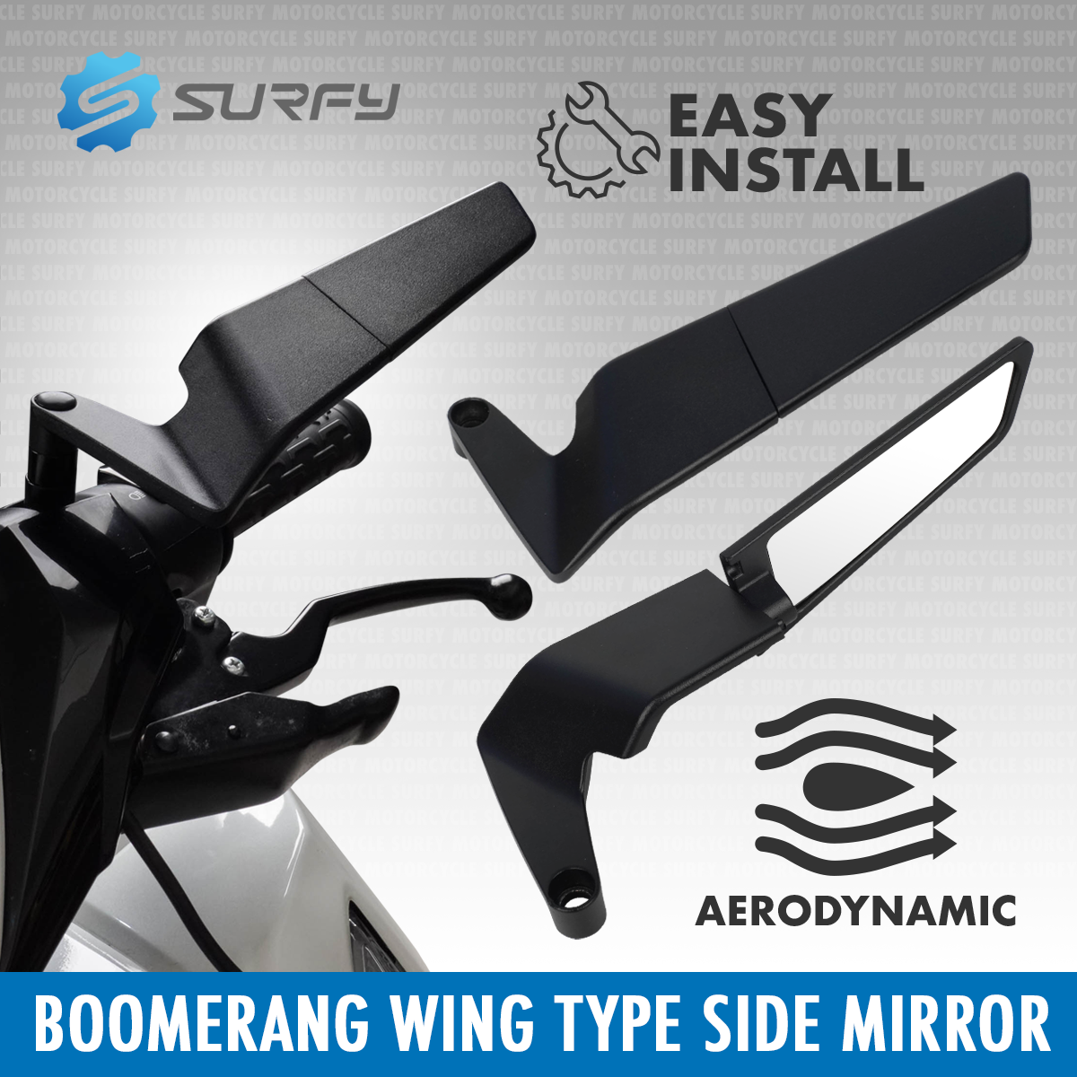 Boomerang Wing Type Side Mirror Universal Mirror Mount Integrated ...
