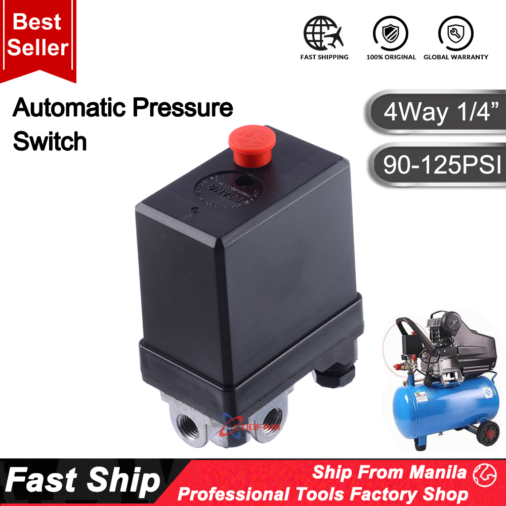 220V 4-Way air compressor pressure control switch valve plastic shell ...