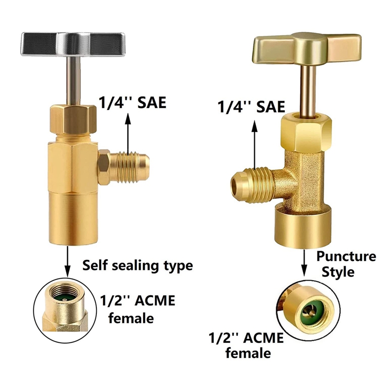 A/C R134A Refrigerator Freon Recharge Kit with Piercing Valves ...