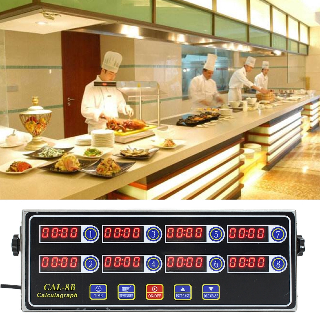 Digital Kitchen Timer Eight-Channel Timer Count-Down Up Clock Loud ...