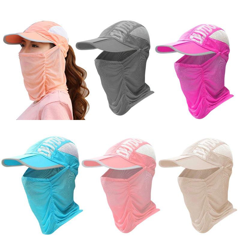 Foldable Sun Protection Cap with Face Cover For Man and Women Fashion ...