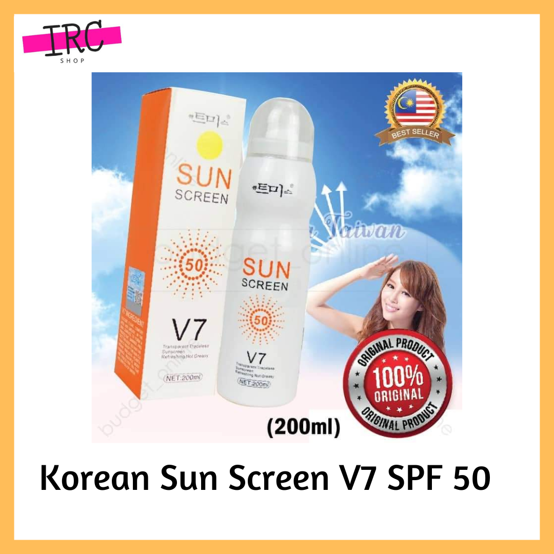 Effective V7 Korean Sunscreen Spray Lotion SPF50 Instant Whitening ...