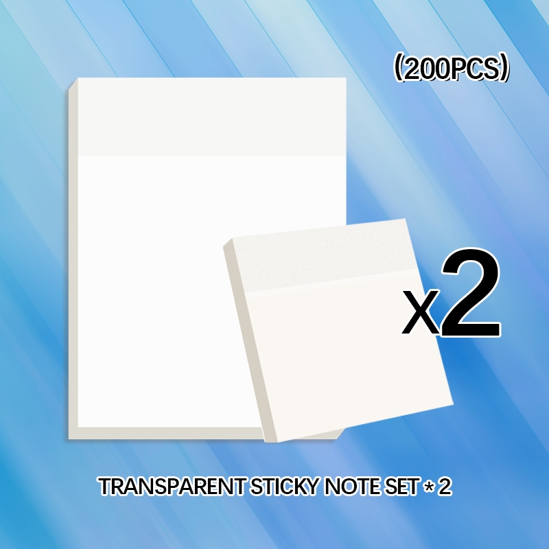 50 Sheets Set Transparent Writable Adhesive Sticky Note Post It Notes ...