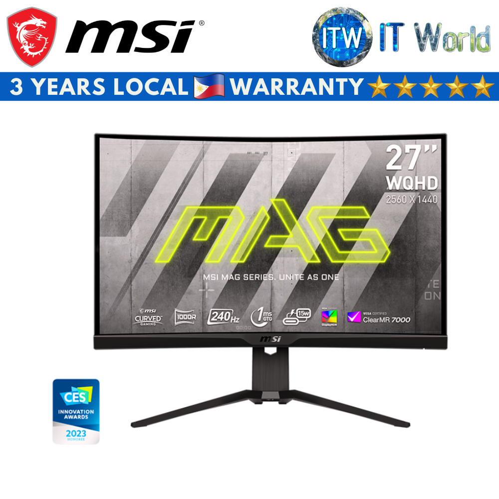 MAG 275CQRXF - 27" WQHD / 240Hz / Rapid Va / 1ms GTG / 1000R Curved ...