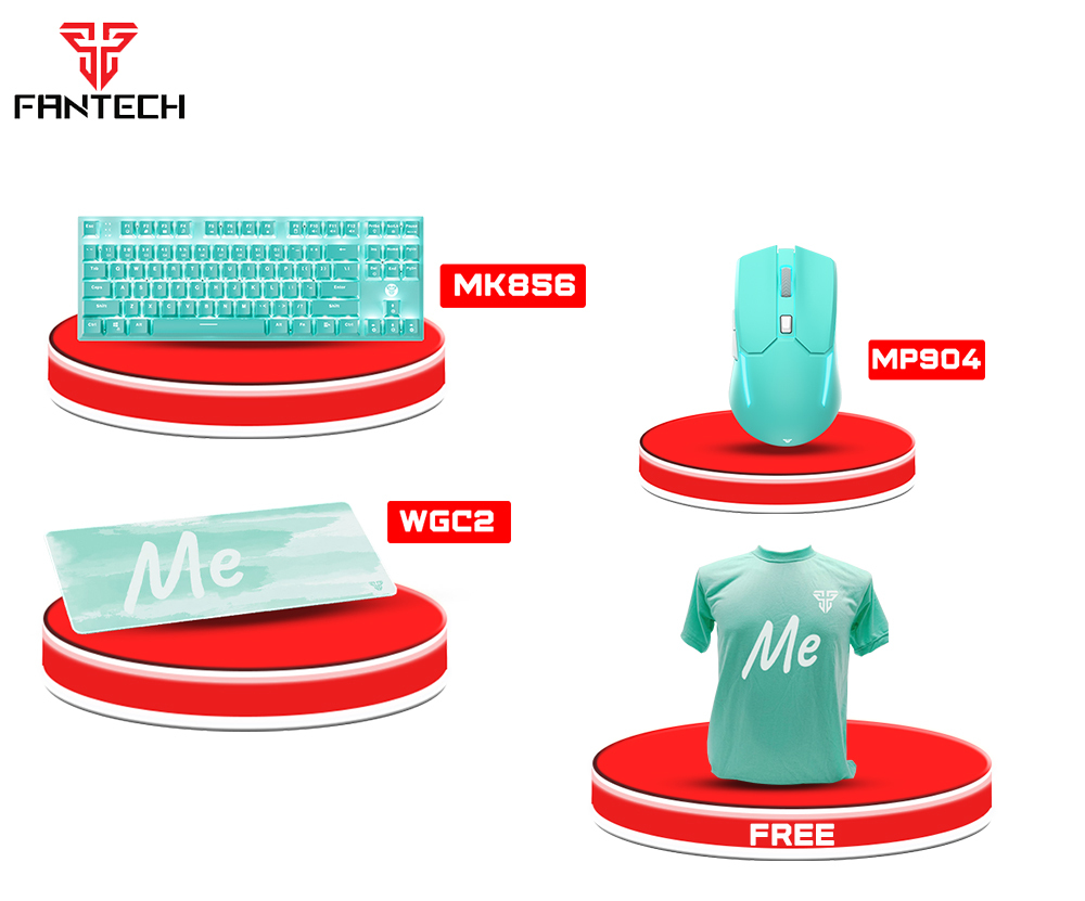 Fantech Bundle 3IN1 (mint edition) Gaming Keyboard MAXFIT87 Mechanical ...