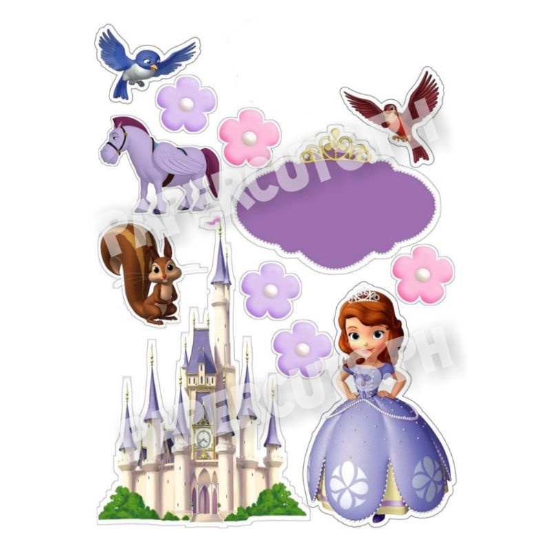 SOFIA THE FIRST PRINTED CAKE TOPPER PERSONALIZED PRINCESS SOFIA CUPCAKE ...