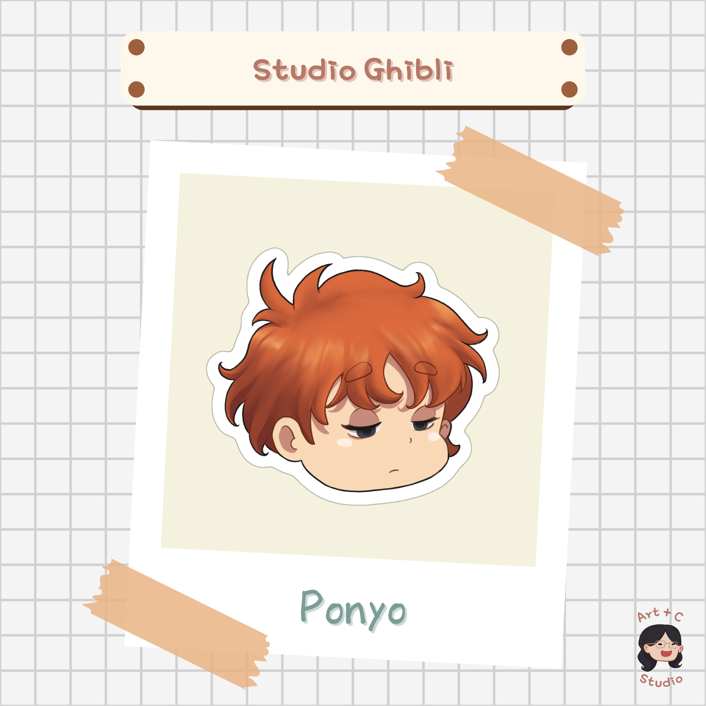 Studio Ghibli - Ponyo [Ponyo #1] Matte Laminated Vinyl Sticker | Lazada PH