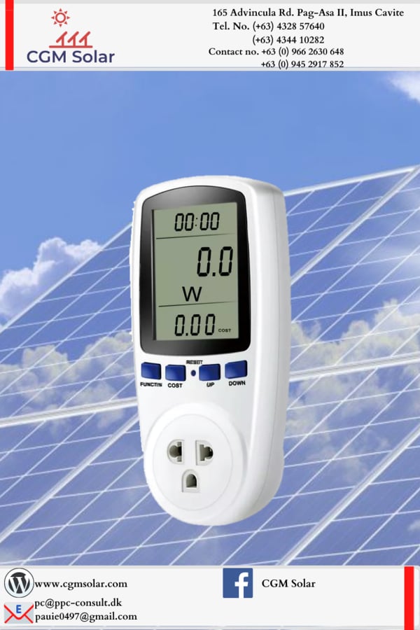 Power Meter Plug Energy Meter Watt Voltage for flat and round plugs ...