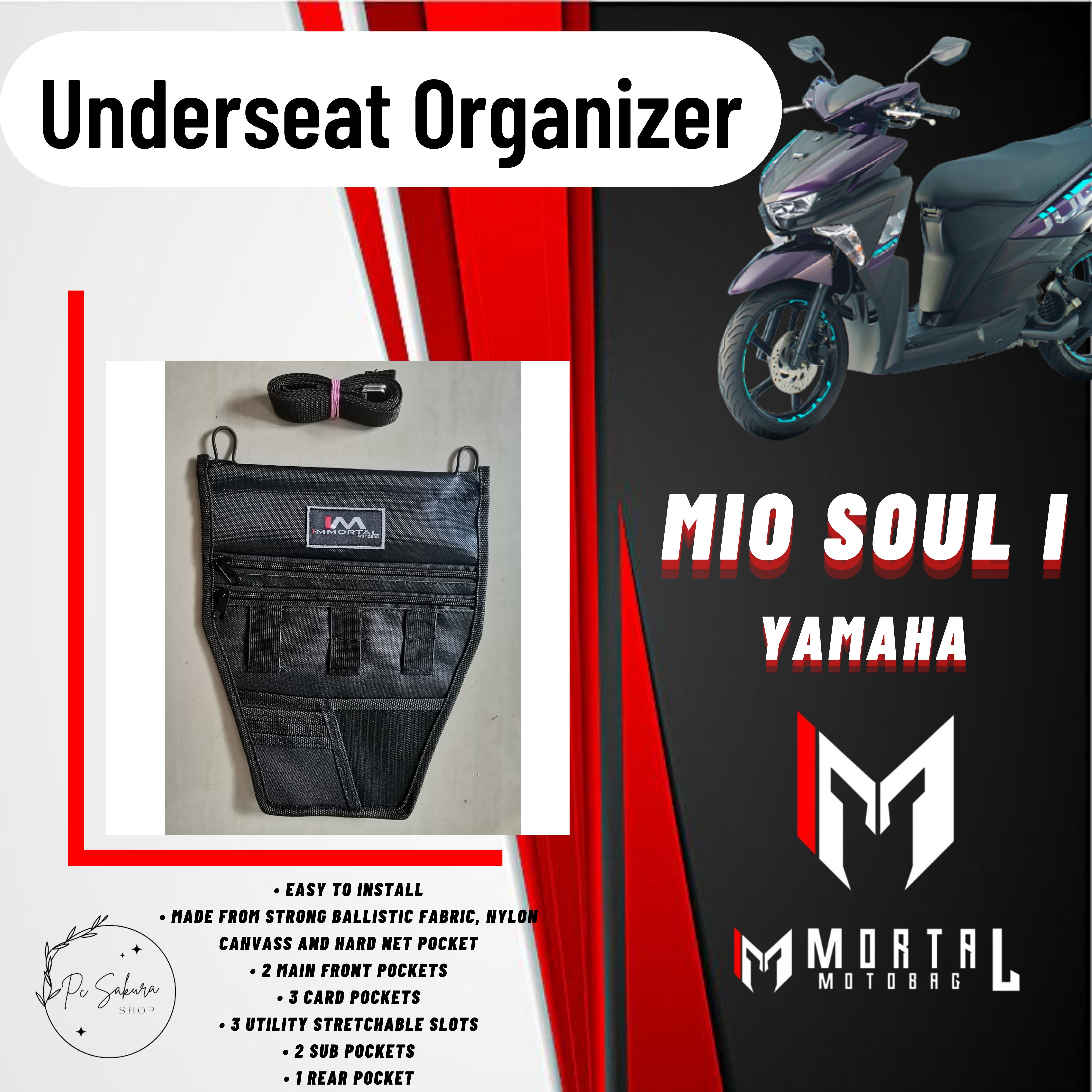 IMMORTAL UNDERSEAT ORGANIZER FOR MIO I 125, MIO SOUL I, SIGHT AND VEGA ...