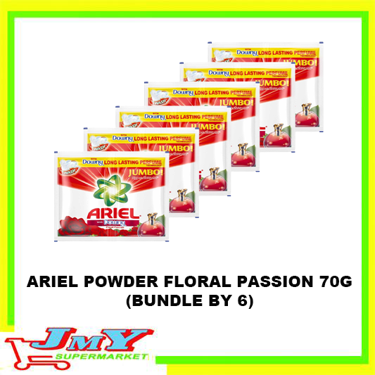 JMY ARIEL LAUNDRY POWDER FLORAL PASSION (RED) 70G (SET BY 6) | Lazada PH