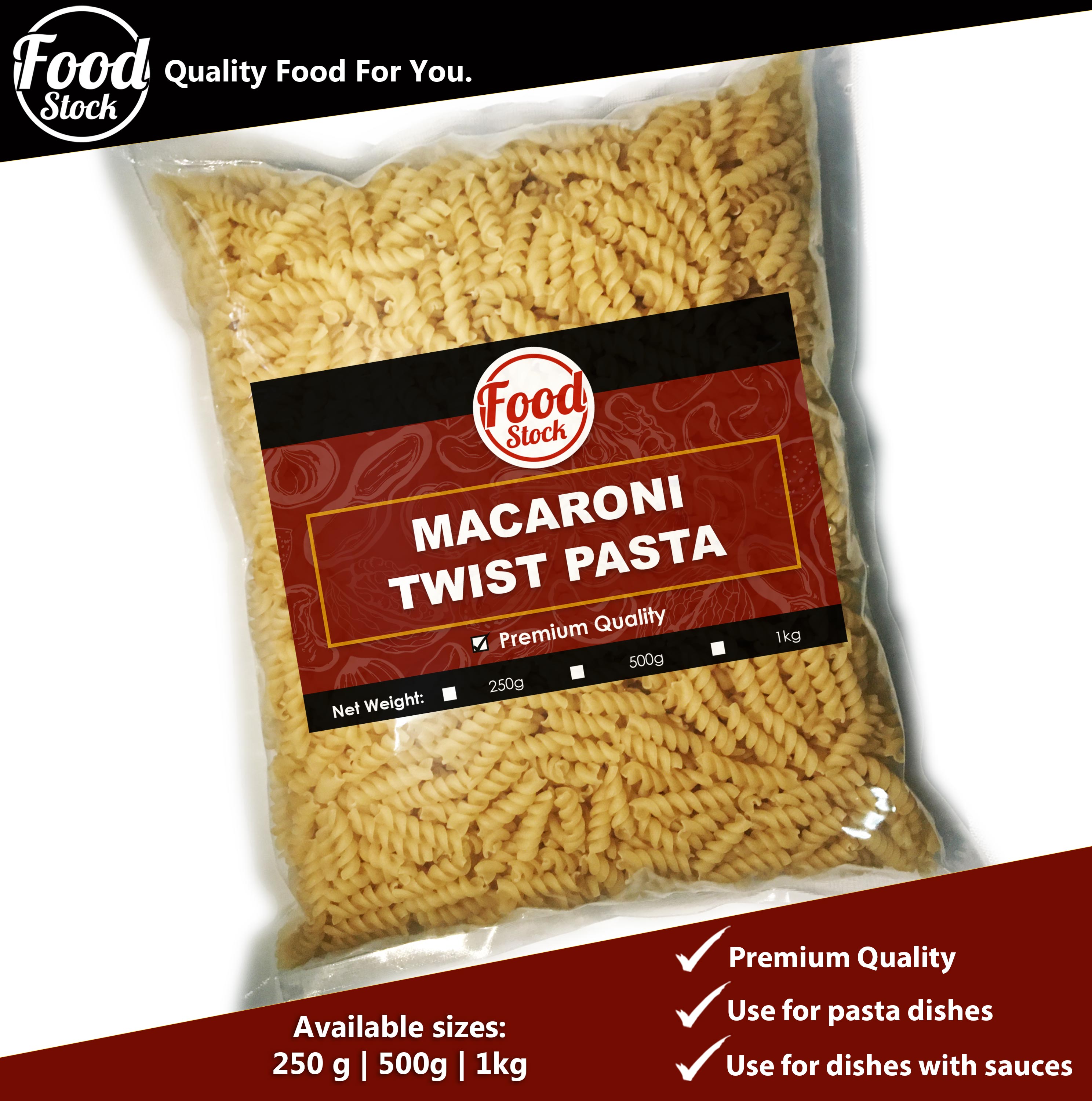 Food Stock Macaroni Twist Pasta (250g, 500g, 1kg) | Lazada PH