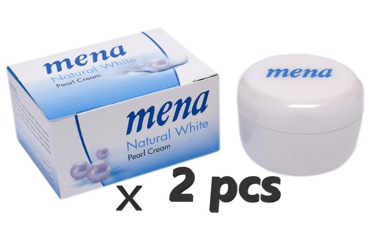 Mena Pearl White Natural Whitening Cream with Vitamin E and Pearl powde ...