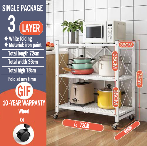 Kitchen Foldable Rack Shelves Kitchen Racks Organizer Multi-layer ...