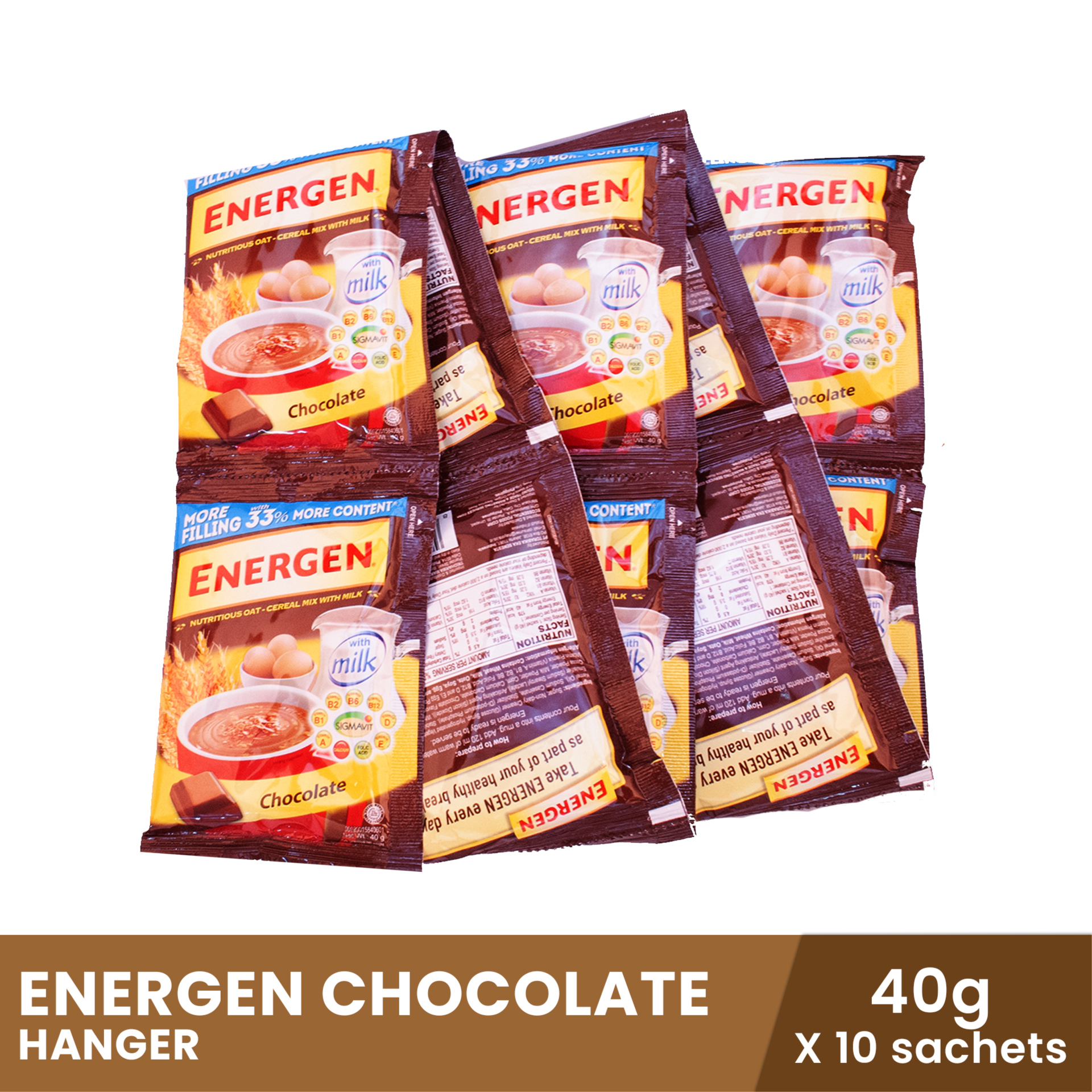 ENERGEN Chocolate Hanger 40g x 10 sachets, breakfast drink, breakfast ...