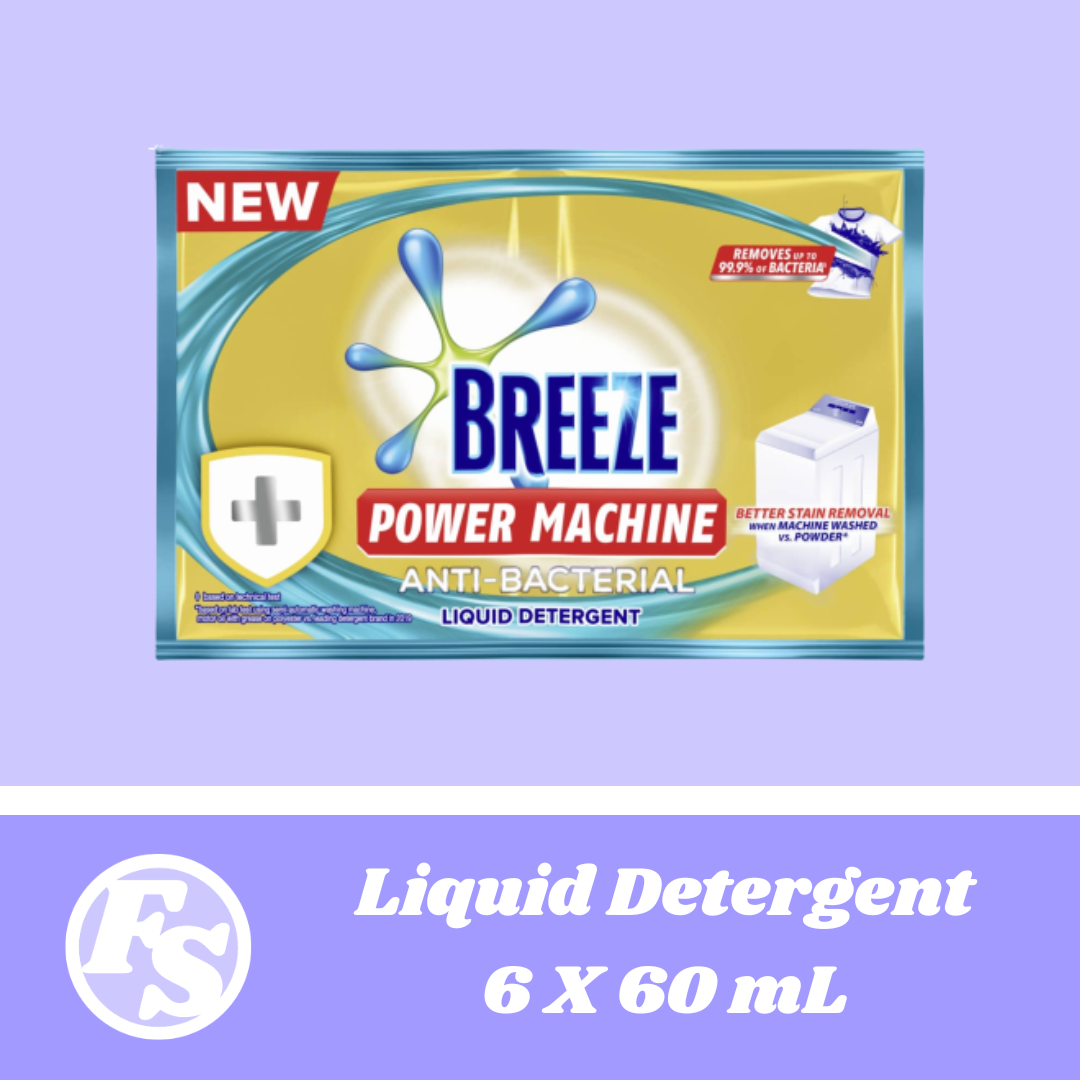 Breeze Power Machine Antibacterial Liquid Detergent 60g (Set of 6 ...
