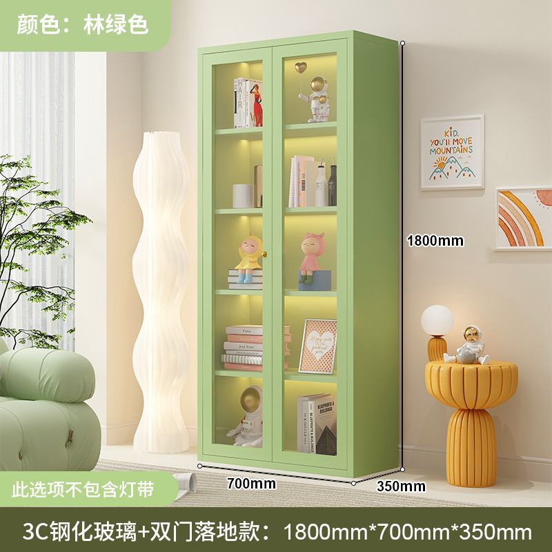 Glass Book Cabinet 40/70CM White/Green Dustproof File Storage Display ...