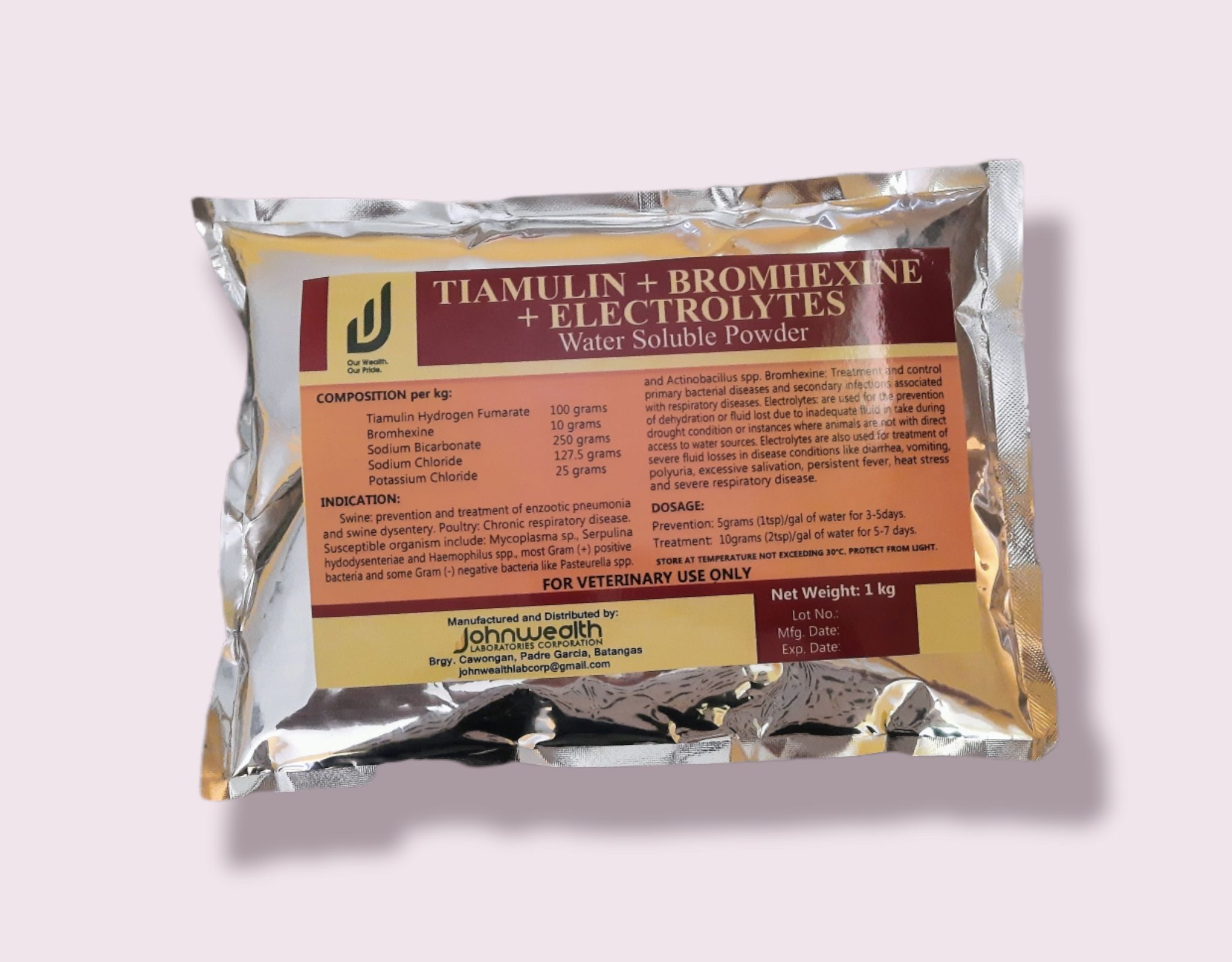 TIAMULIN + BROMHEXINE + ELECTROLYTES 1kg Foil Pack | Water Soluble ...