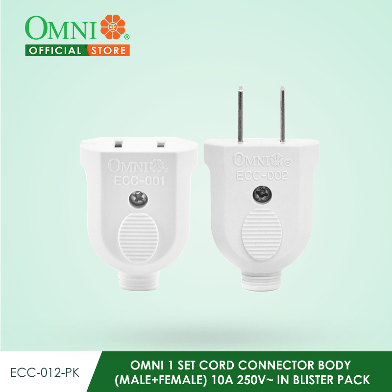 OMNI 1 Set Cord Connector Body (Male + Female) 10A 250V~ in Blister ...