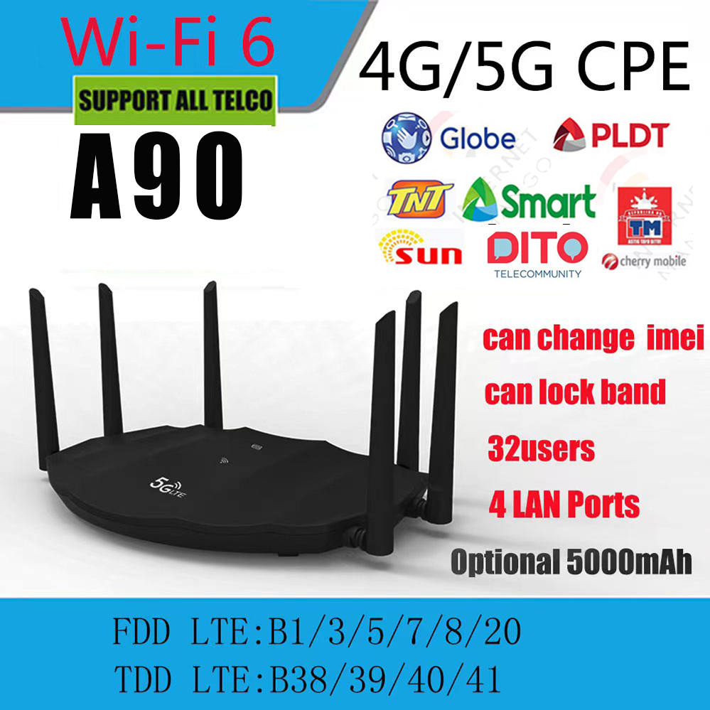 4G 5G CPE A90 8-Stream Modem Wi-Fi 6 Router supports all telecom ...