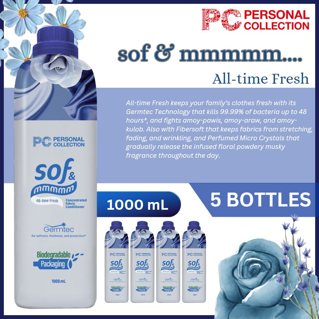 PERSONAL COLLECTION Fabcon Sof & Mmmmm All Time Fresh (5 Bottles/1000ml ...