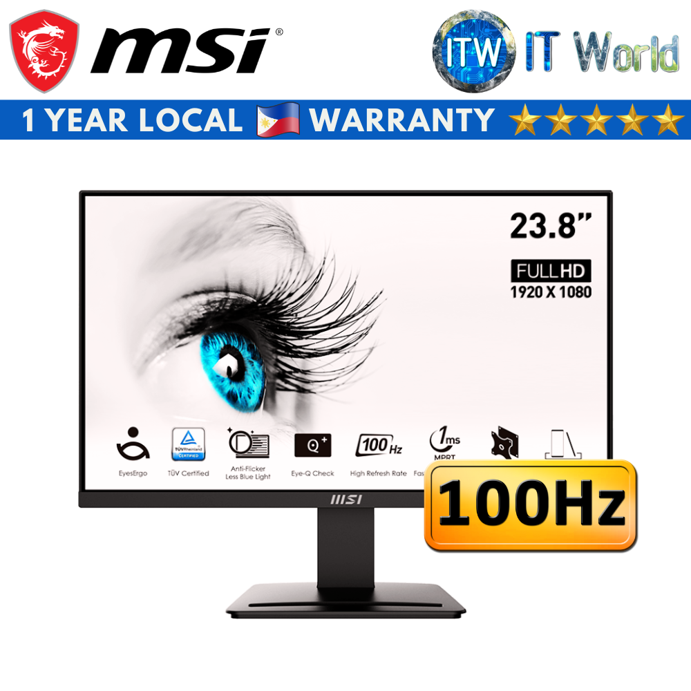 Itw | MSI Pro MP2412 - 24" (1920 x 1080 FHD) / 100Hz / VA / 1ms MPRT ...