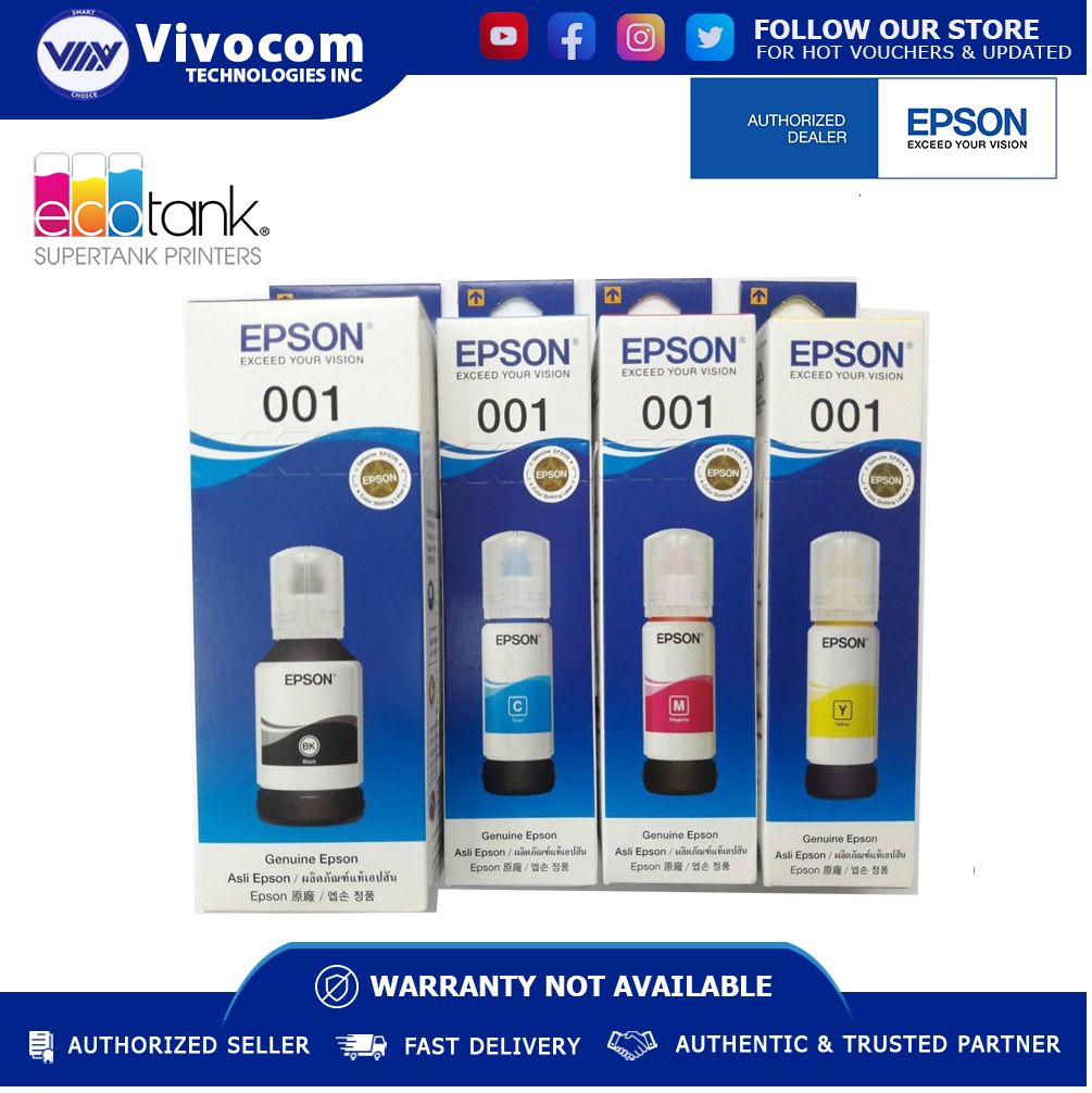 Epson 001 Original Ink Bottle set C/Y/M/B for Epson L4150 / L4160 ...