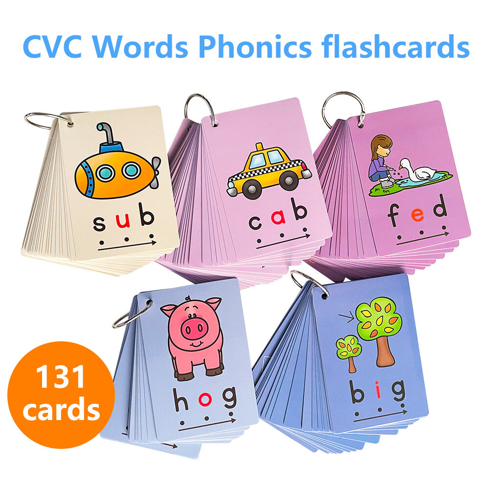 Flashcards For Kids Set Phonics Flash Card Spelling Desktop Calendar Educational Learning ...