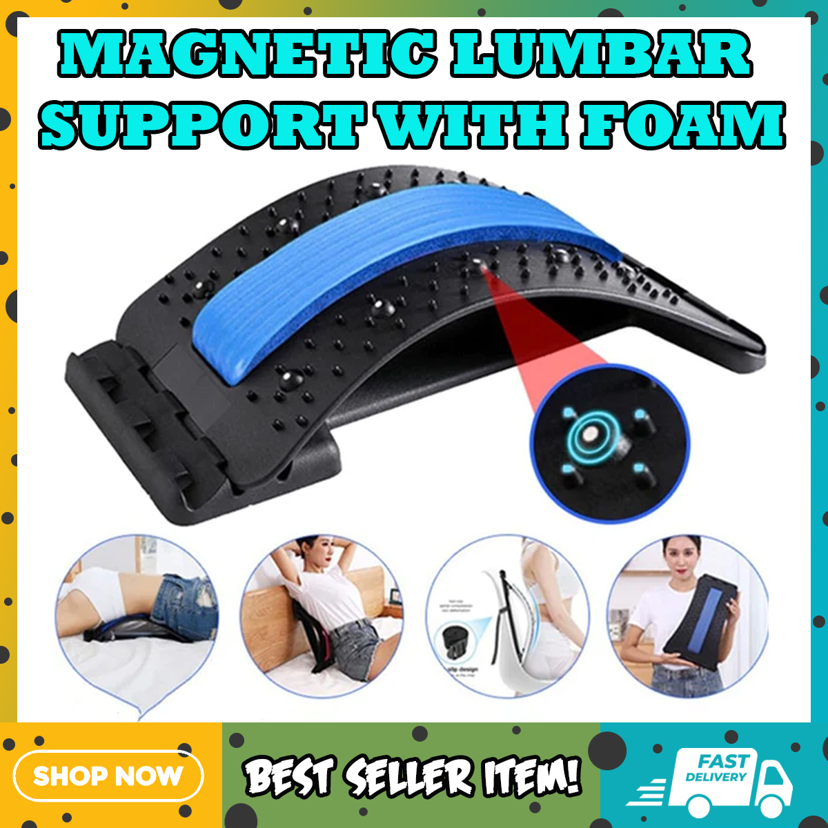 Adjustable Settings Back Support For Scoliosis Magnetic Pressure Points ...