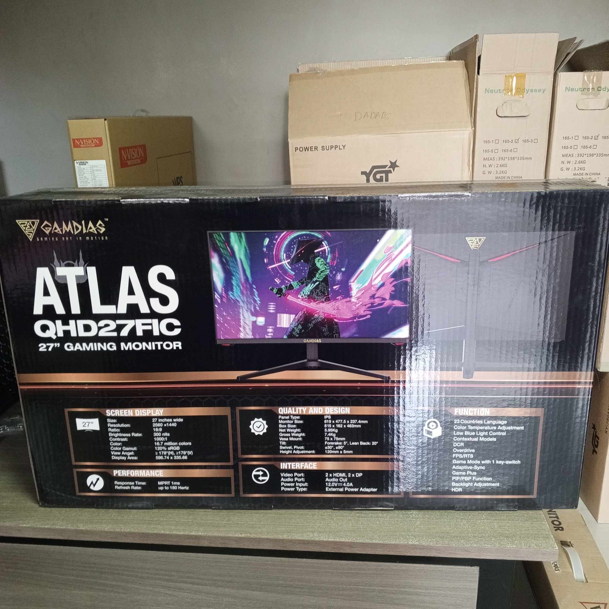 GAMDIAS MONITOR ATLAS QHD27FIC FLAT IPS 180HZ | Lazada PH