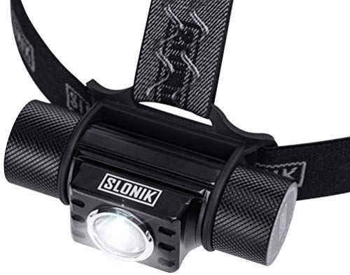 SLONIK 600 Lumens LED Headlamp Rechargeable with Head Strap – Ultra ...
