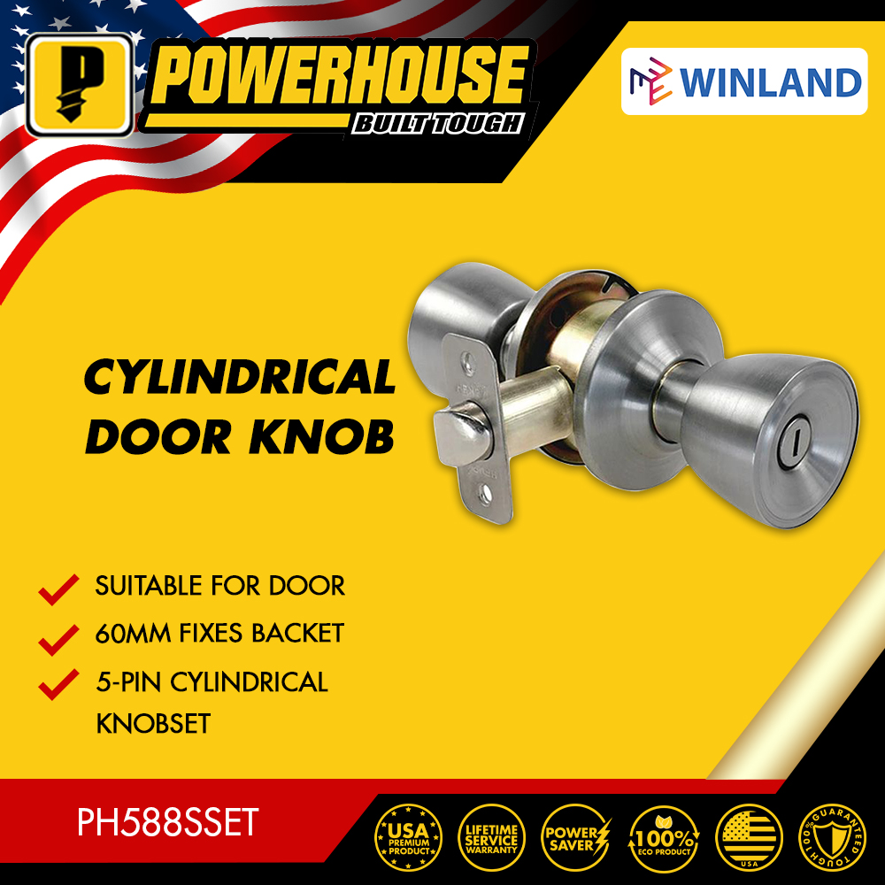 POWERHOUSE by Winland Pro Series Cylindrical Entrance Door Knob Lockset ...