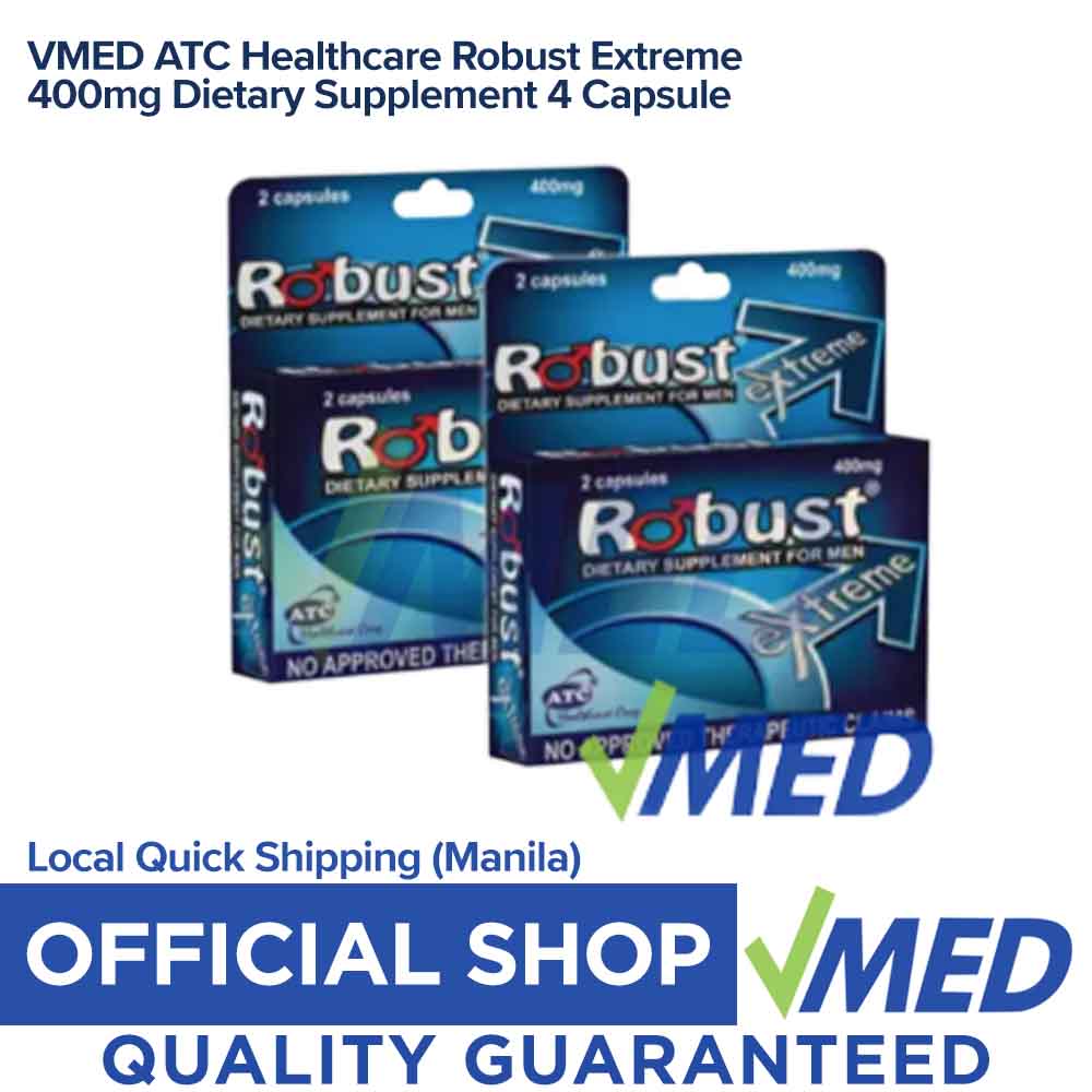 VMED ATC Healthcare Robust Extreme 400mg Dietary Supplement 4 Capsule ...