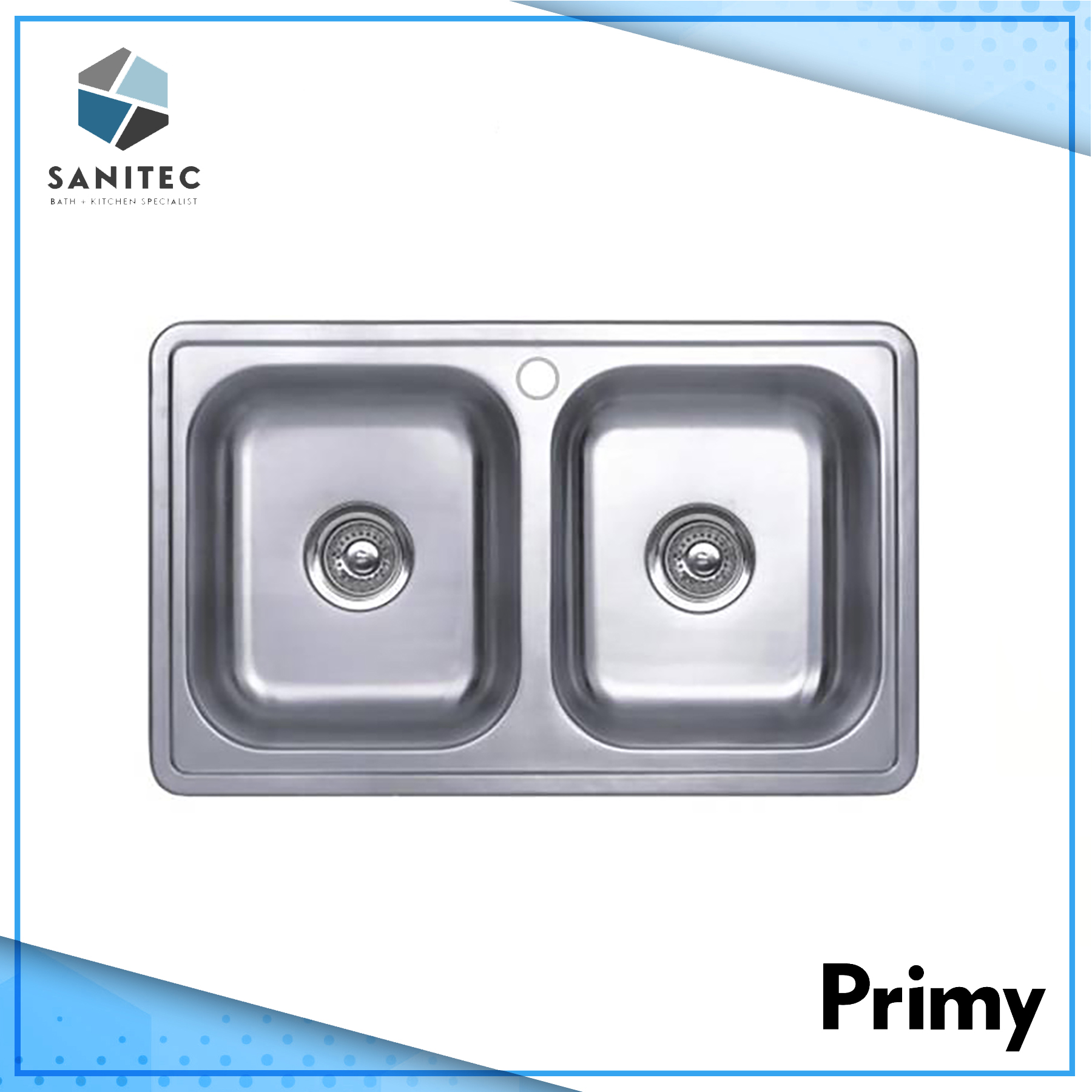 Primy 2 bowl inset kitchen sink by Sanitec | Lazada PH