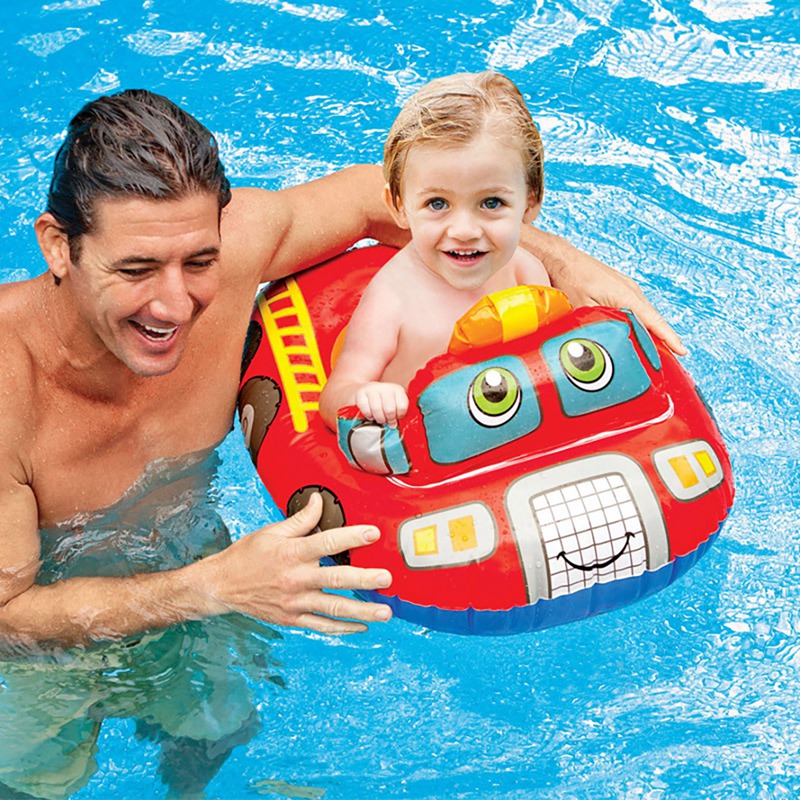 Inflatable Kids Pool Float with Water Firetruck and Pirate Ship Pool ...