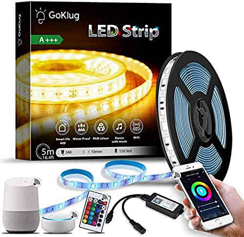 LED Strip Alexa 16.4 ft LED Strip Google Home, LED Strip Dimmer, RGB ...