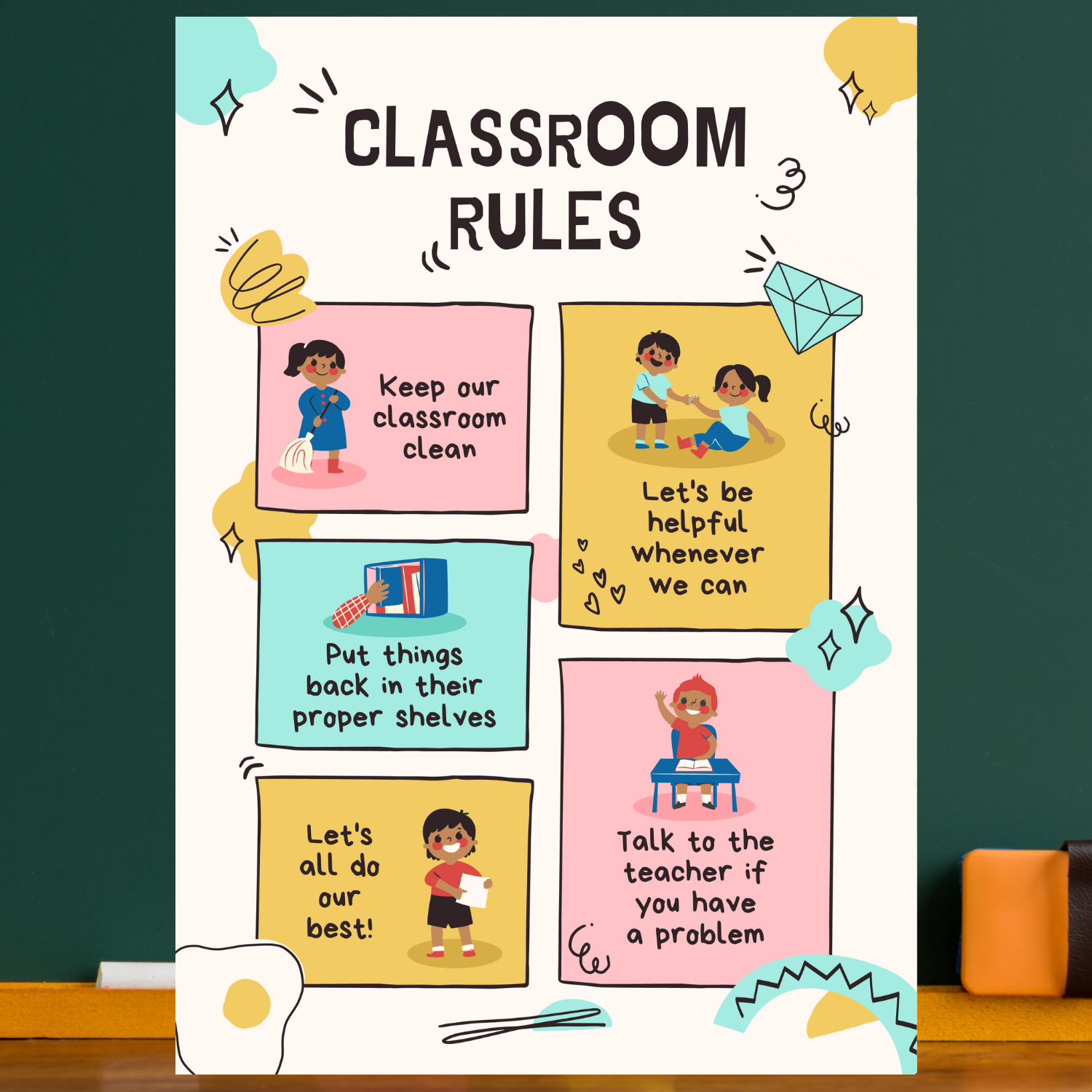 Classroom Rules Laminated, Sticker and PVC plastic Sign A4 size | Lazada PH